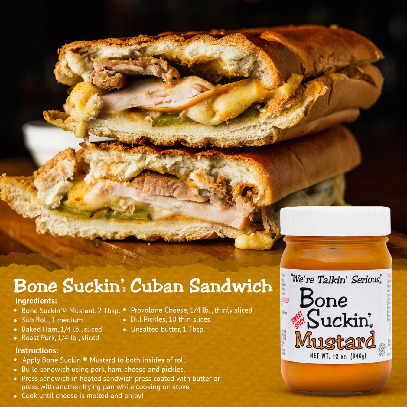 Bone Suckin’® Sweet Spicy Mustard – National Champion, 12 oz Glass ...