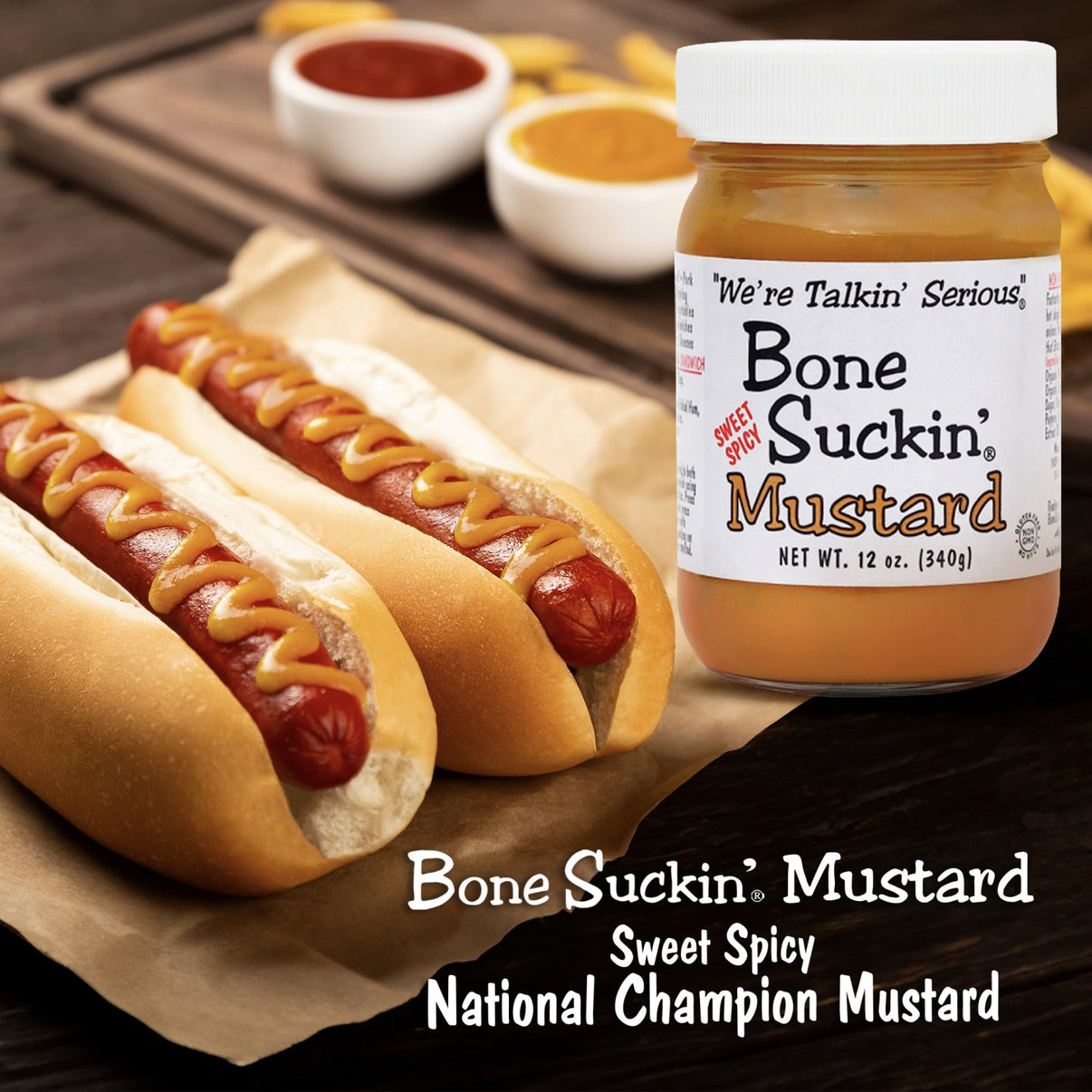 Bone Suckin’® Sweet Spicy Mustard – National Champion, 12 oz Glass ...